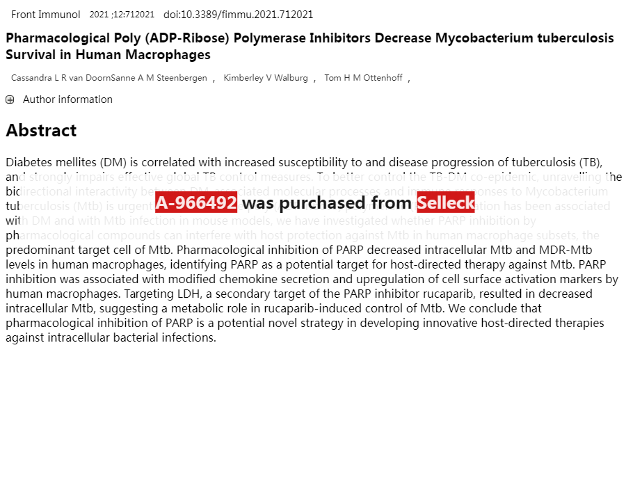 PARP抑制剂 | PARP Inhibitor