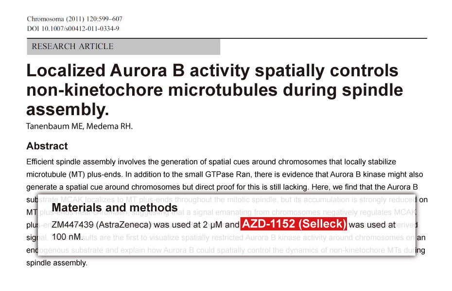 Barasertib (AZD1152-HQPA) | 购买Aurora Kinase 抑制剂 - Selleck
