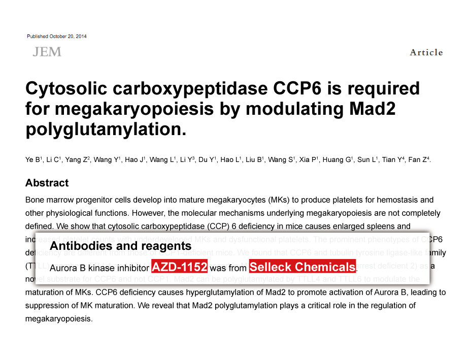 Barasertib (AZD1152-HQPA) | 购买Aurora Kinase 抑制剂 - Selleck