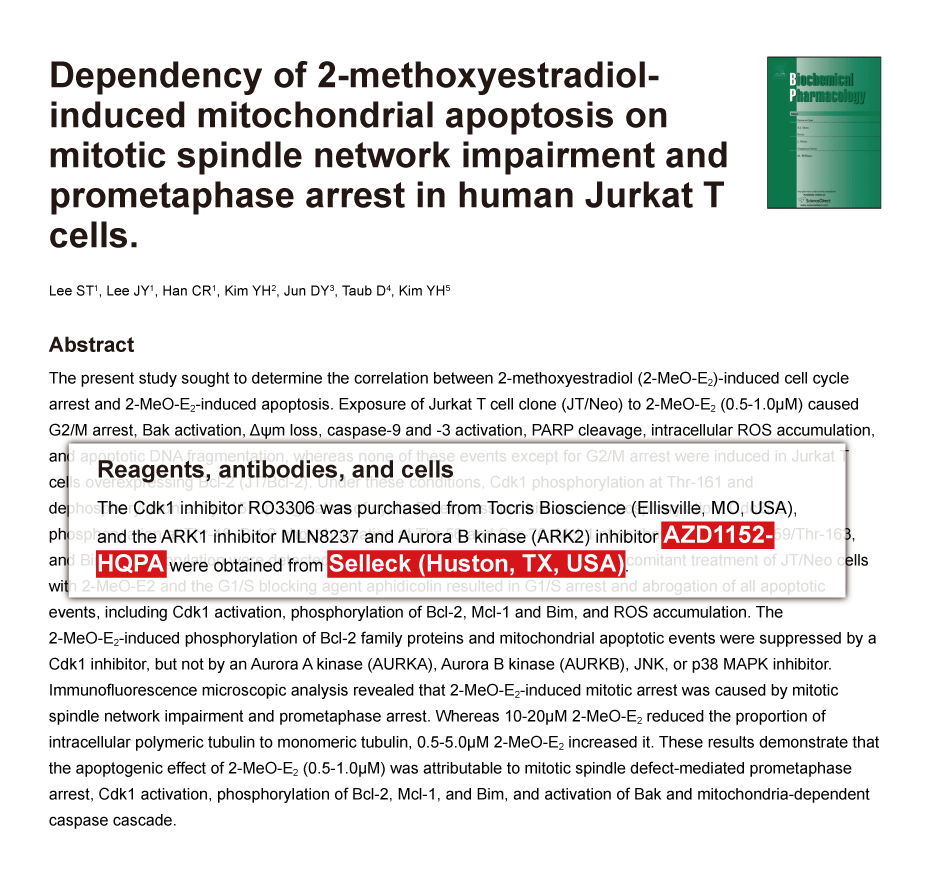 Barasertib (AZD1152-HQPA) | 购买Aurora Kinase 抑制剂 - Selleck