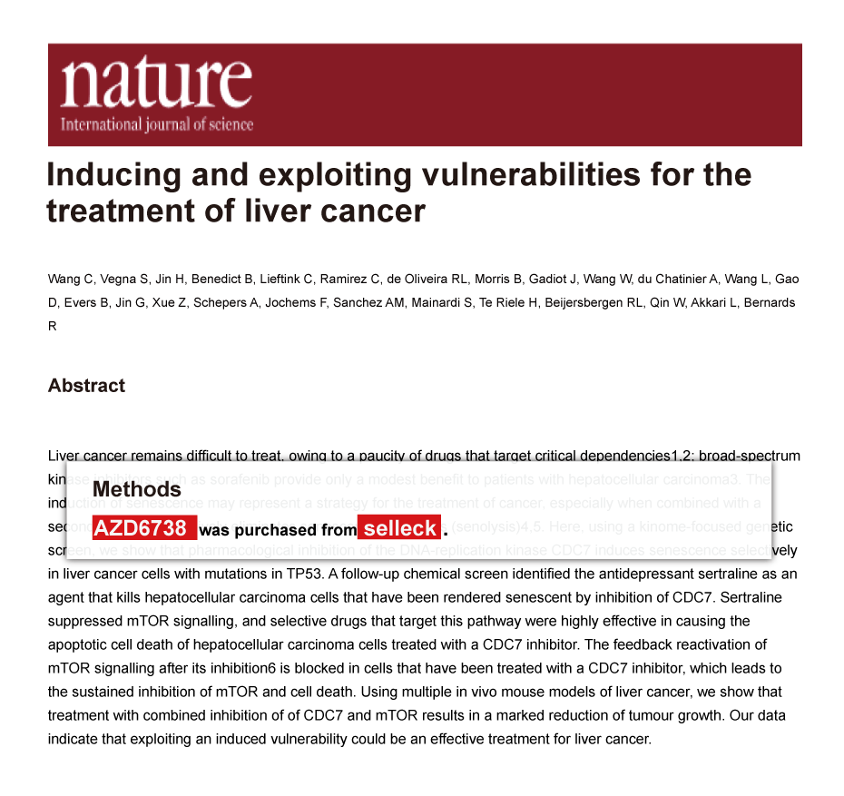 Ceralasertib (AZD6738) | ATM/ATR 抑制剂 | 现货供应 | 美国品牌 | 免费采购电话400-668-6834