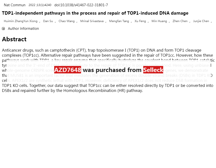 DNA-PK抑制剂 | DNA-PK Inhibitor