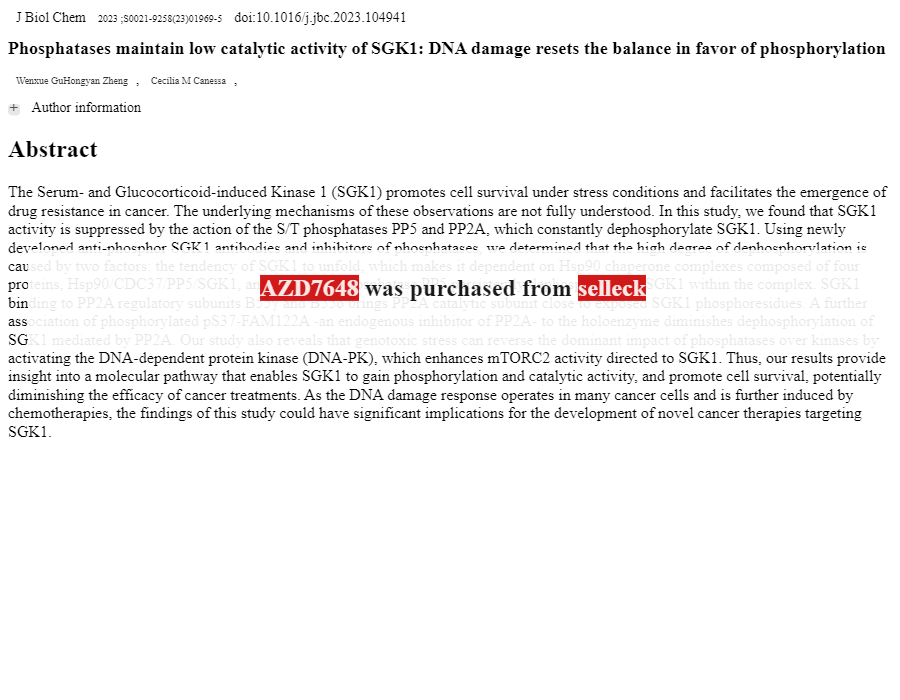 DNA-PK抑制剂 | DNA-PK Inhibitor