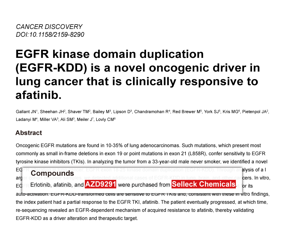 Osimertinib (AZD9291) | EGFR 抑制剂 | 现货供应 | 美国品牌 | 免费采购电话400-668-6834