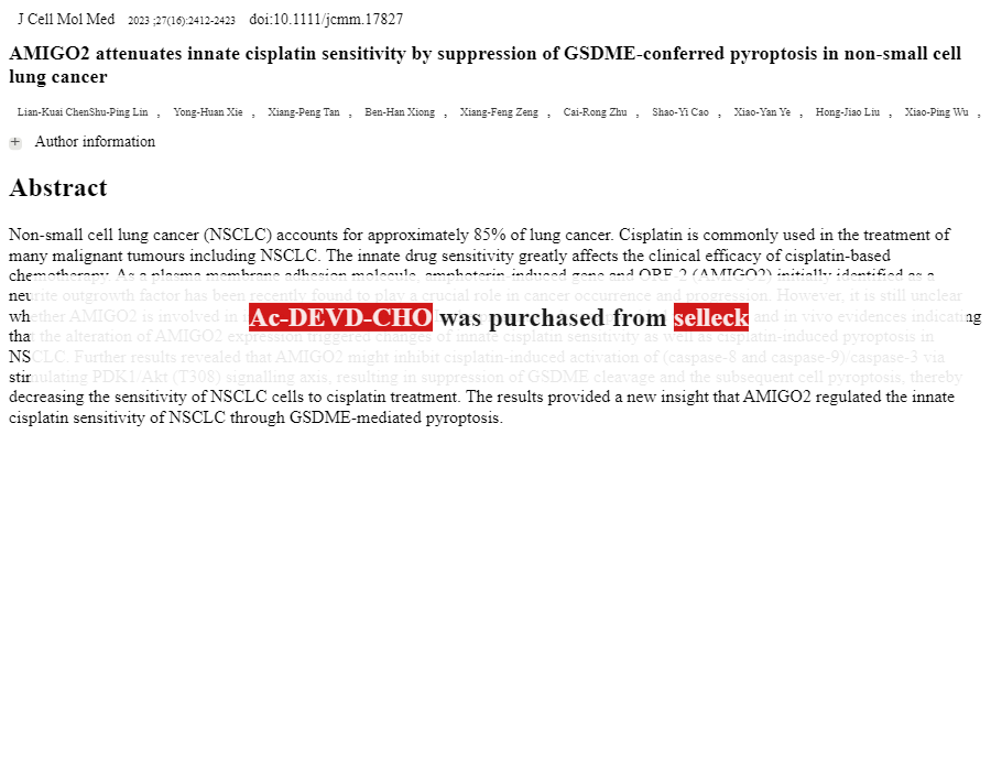 Caspase抑制剂 | Caspase Inhibitor