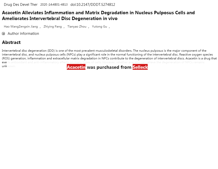 Acacetin | Immunology & Inflammation related 抑制剂 | 现货供应 | 美国品牌 | 免费采购电话 ...