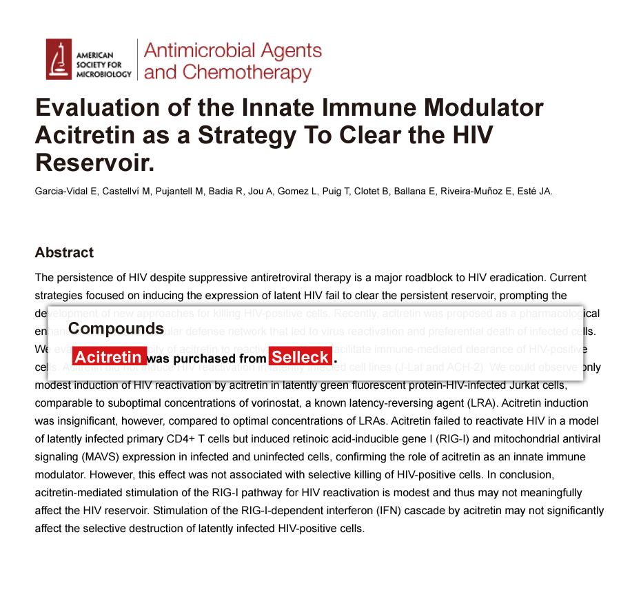 购买Acitretin | Retinoid Receptor agonist | 价格 | IC50 | 只能用于研究