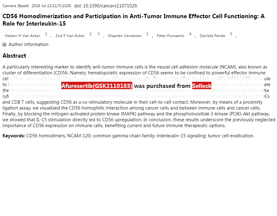Afuresertib (GSK2110183) | Akt 抑制剂 | 现货供应 | 美国品牌 | 免费采购电话400-668-6834