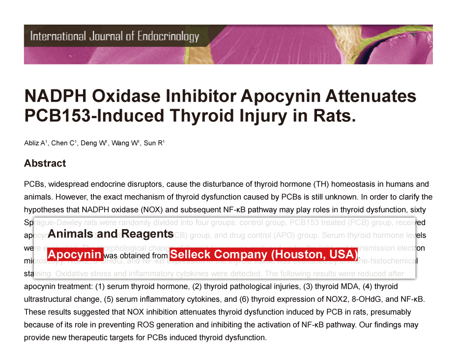 Apocynin (NSC 2146) | NADPH-oxidase 抑制剂 | 现货供应 | 美国品牌 | 免费采购电话400-668-6834