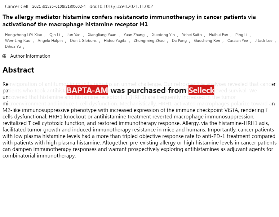 BAPTA-AM | 现货供应 | 美国品牌 | 免费采购电话400-668-6834