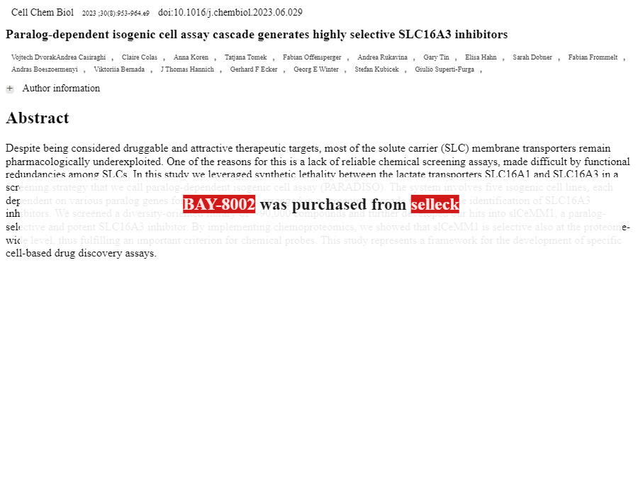 MCT Review | MCT抑制剂
