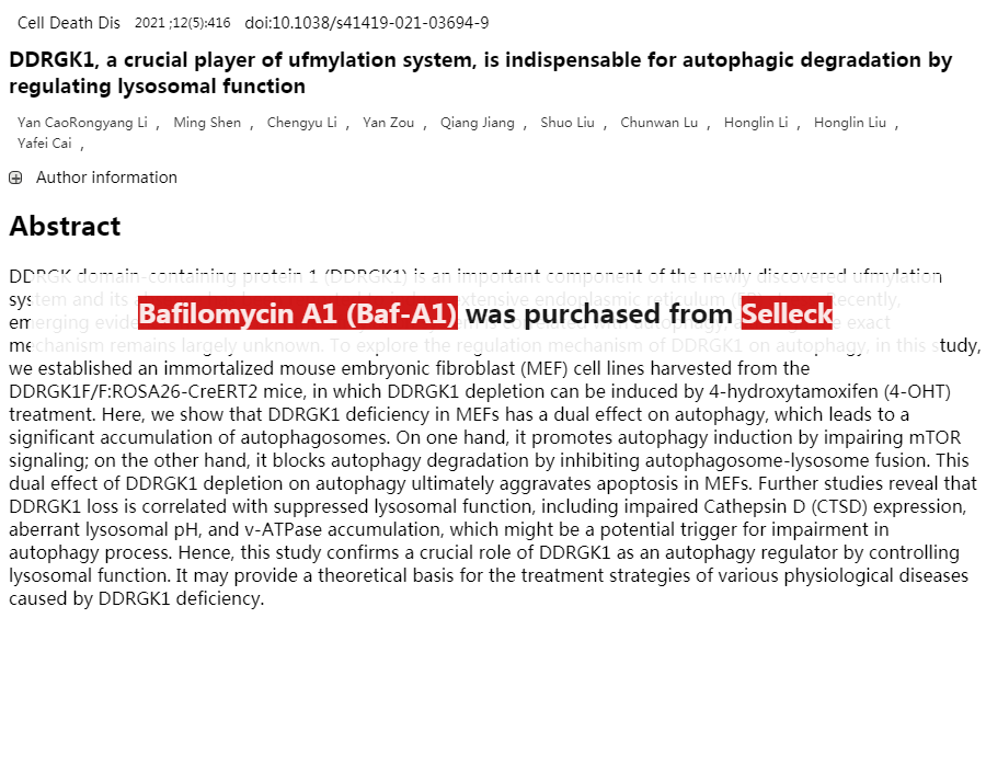 Bafilomycin A1 (Baf-A1) | Proton Pump 抑制剂 | 现货供应 | 美国品牌 | 免费采购电话400-668 ...