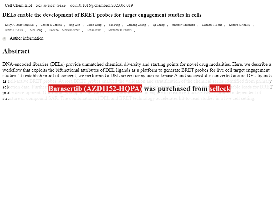 Aurora Kinase抑制剂 | Aurora Kinase Inhibitor