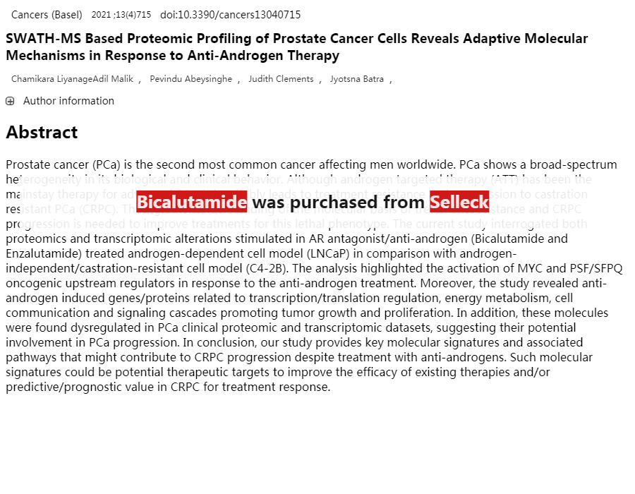 Androgen Receptor抑制剂 | Androgen Receptor Inhibitor