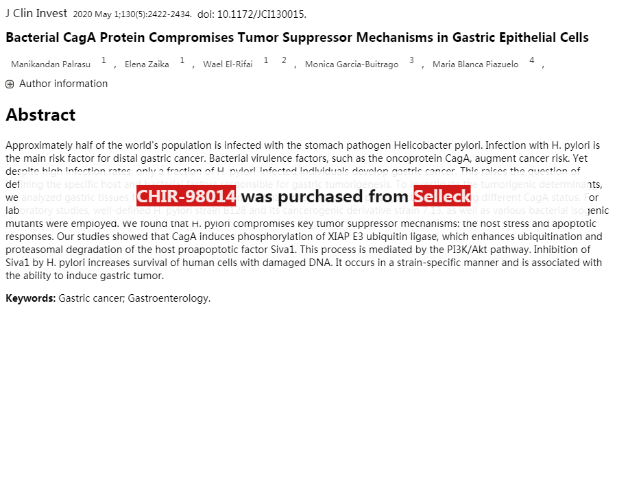 CHIR-98014 | 购买GSK-3 抑制剂 - Selleck