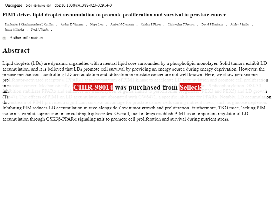 GSK-3抑制剂 | GSK-3 Inhibitor