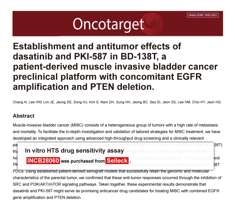Capmatinib (INCB28060) | 购买c-Met 抑制剂 - Selleck