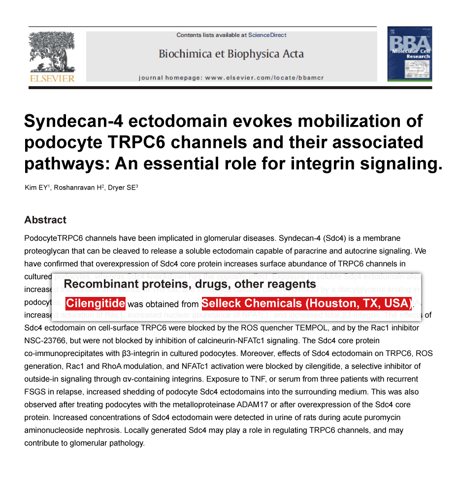 Cilengitide trifluoroacetate | 购买Integrin 抑制剂 - Selleck