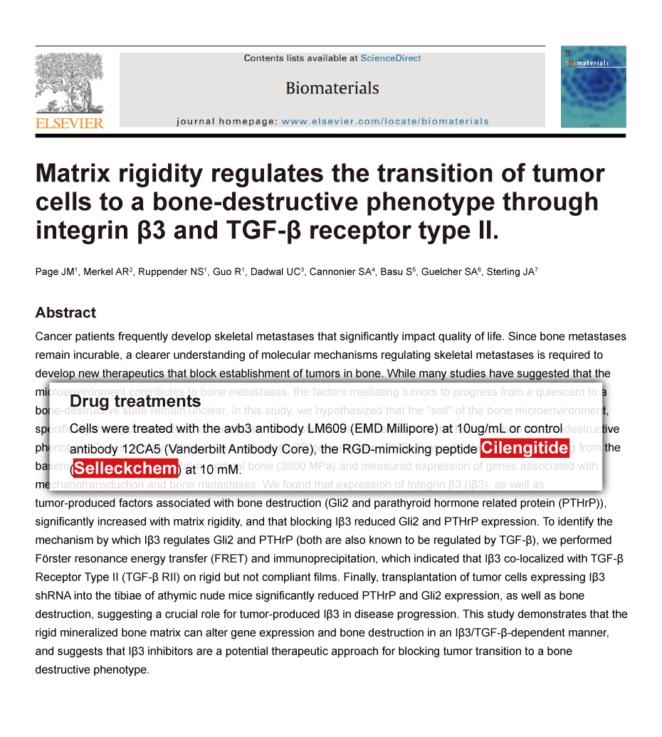 Cilengitide trifluoroacetate | 购买Integrin 抑制剂 - Selleck