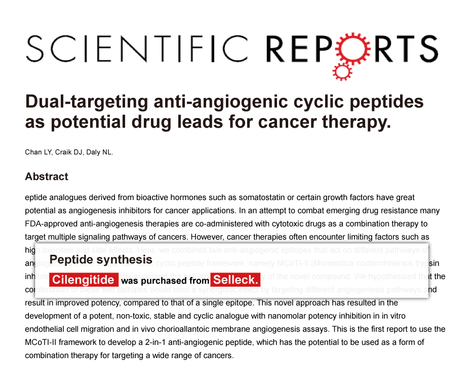 Cilengitide trifluoroacetate | 购买Integrin 抑制剂 - Selleck