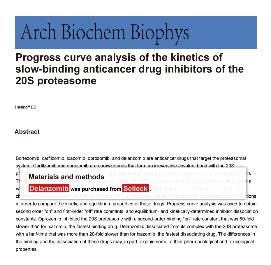 Delanzomib (CEP-18770) | Proteasome 抑制剂 | 现货供应 | 美国品牌 | 免费采购电话400-668-6834
