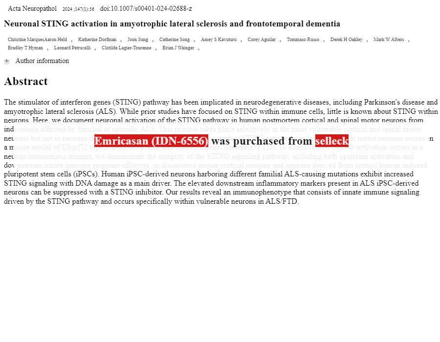 Caspase抑制剂 | Caspase Inhibitor