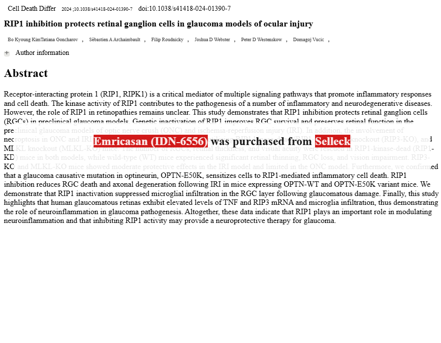 Caspase抑制剂 | Caspase Inhibitor