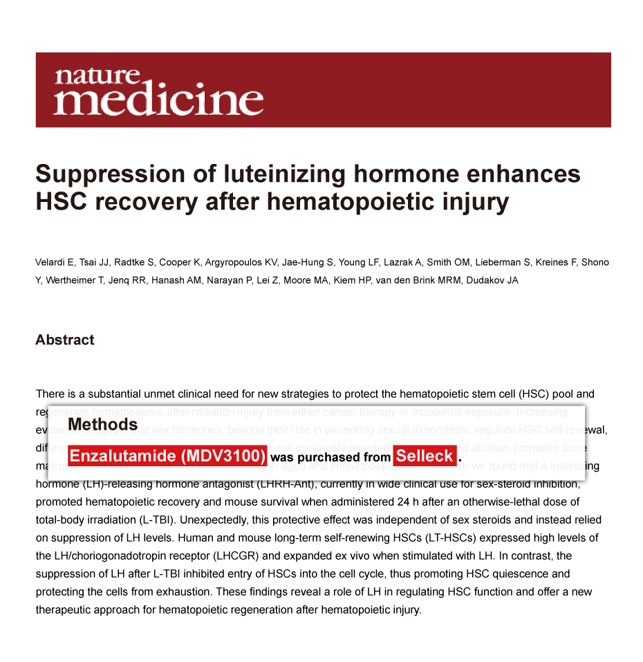Enzalutamide (MDV3100) | Androgen Receptor 化学品 | 现货供应 | 美国品牌 | 免费采购电话400-668-6834