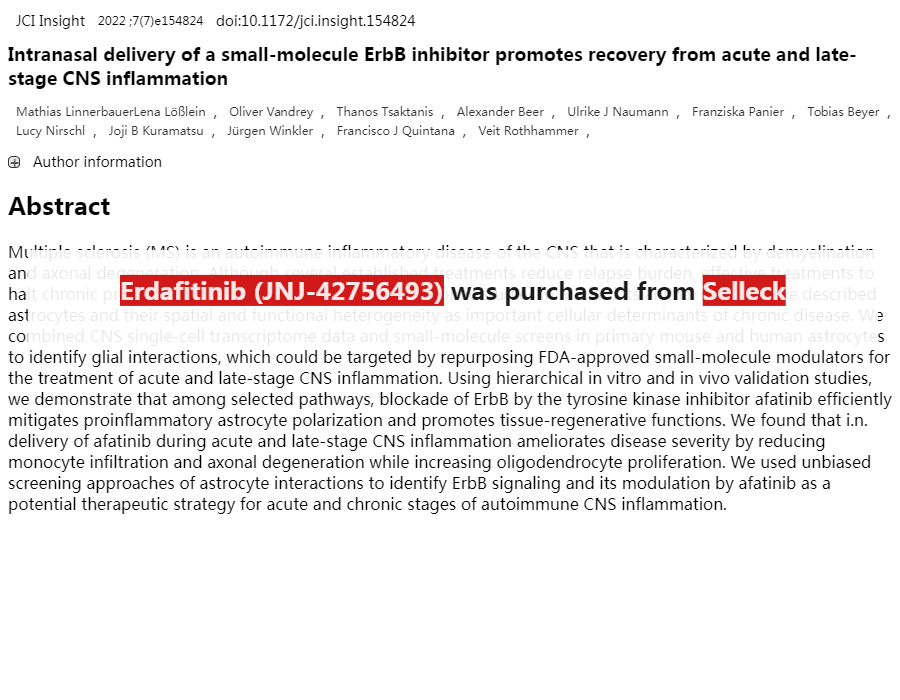 FGFR抑制剂 | FGFR Inhibitor