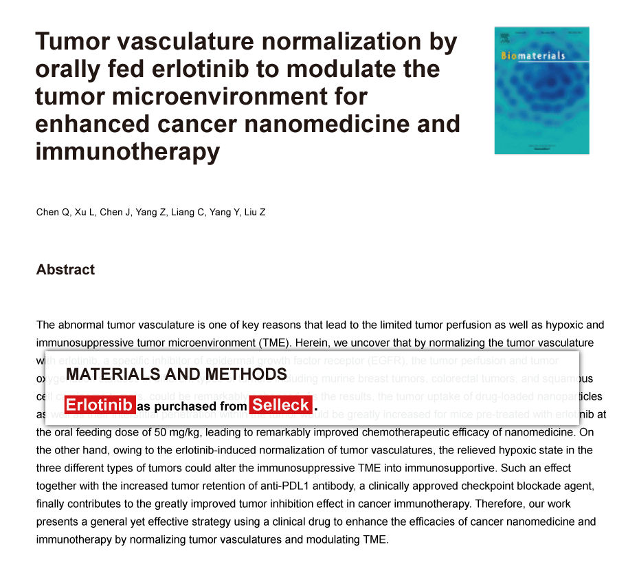 Erlotinib | EGFR 抑制剂 | 现货供应 | 美国品牌 | 免费采购电话400-668-6834
