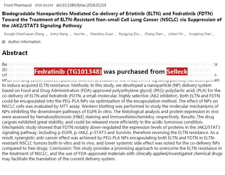 Fedratinib (TG101348) | 购买JAK 抑制剂 - Selleck