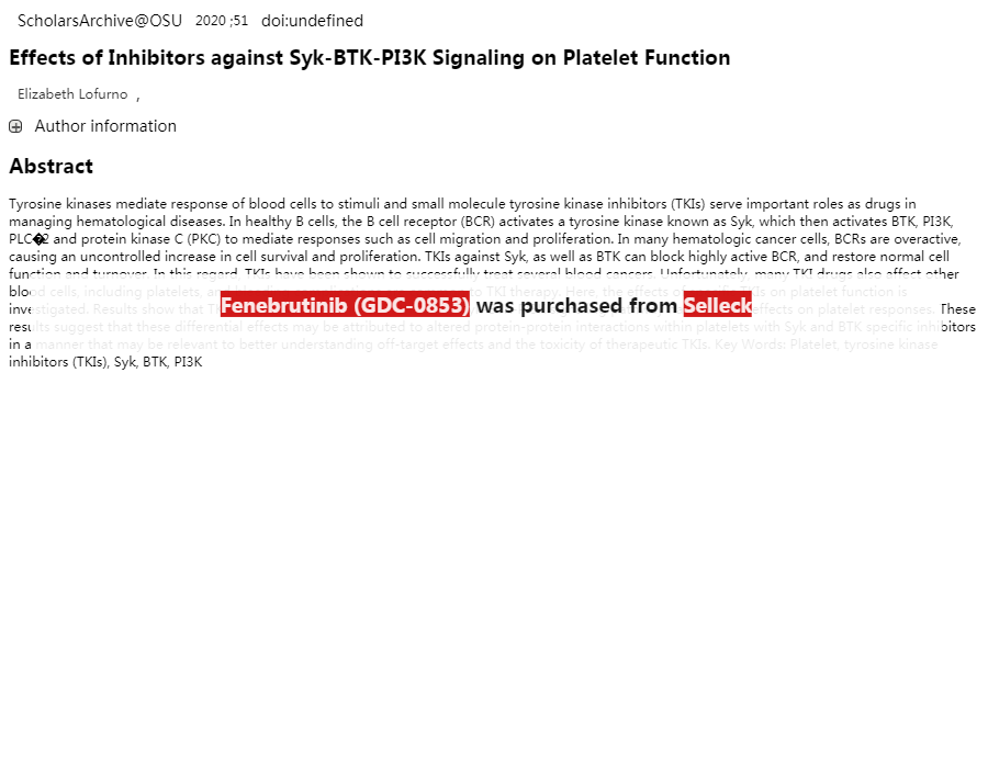 Fenebrutinib (GDC-0853) | BTK 抑制剂 | 现货供应 | 美国品牌 | 免费采购电话400-668-6834