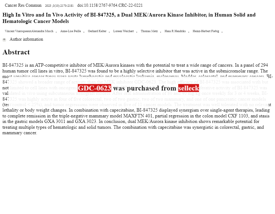 MEK抑制剂 | MEK Inhibitor