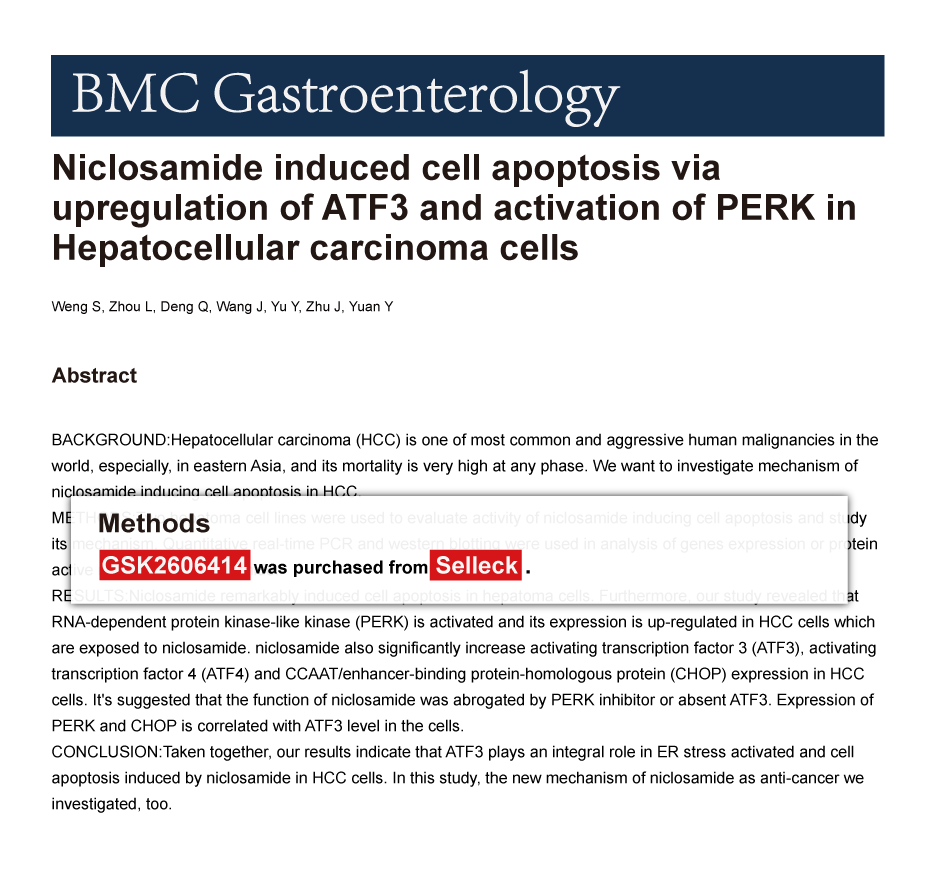 GSK2606414 | 购买PERK 抑制剂 - Selleck