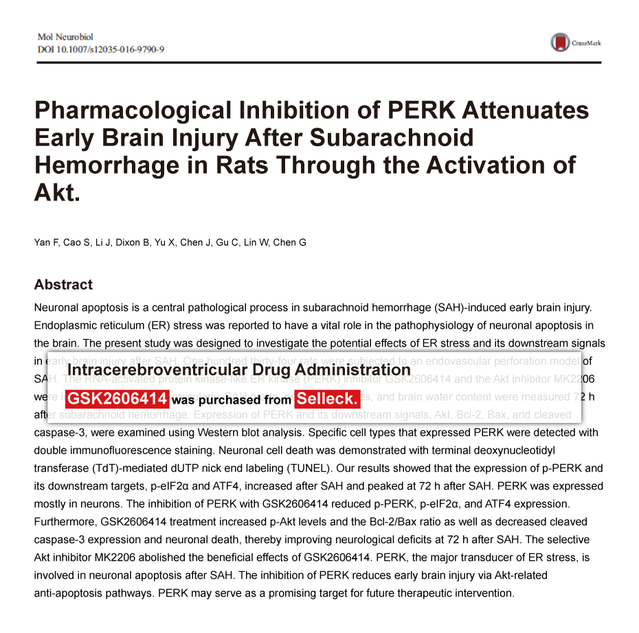 GSK2606414 | 购买PERK 抑制剂 - Selleck