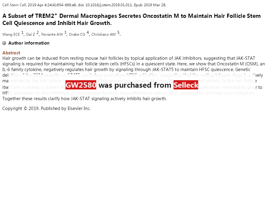 GW2580 | 购买CSF-1R 抑制剂 - Selleck