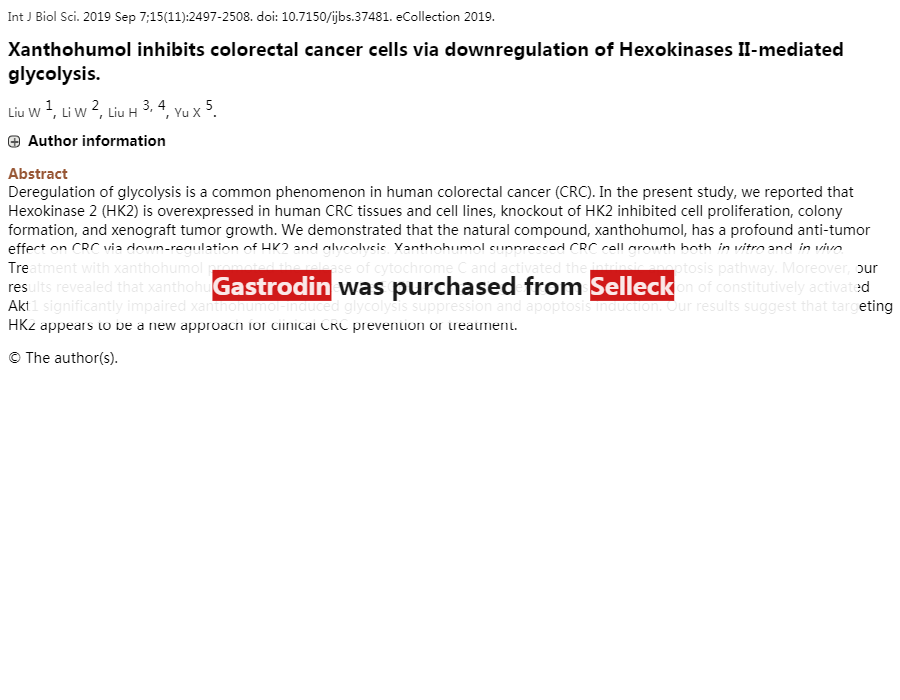 Gastrodin | Immunology & Inflammation related 抑制剂 | 现货供应 | 美国品牌 | 免费采购 ...