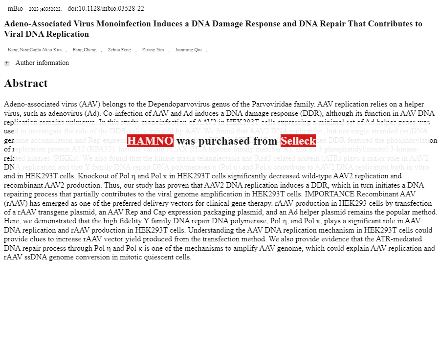 ATM/ATR抑制剂 | ATM/ATR Inhibitor