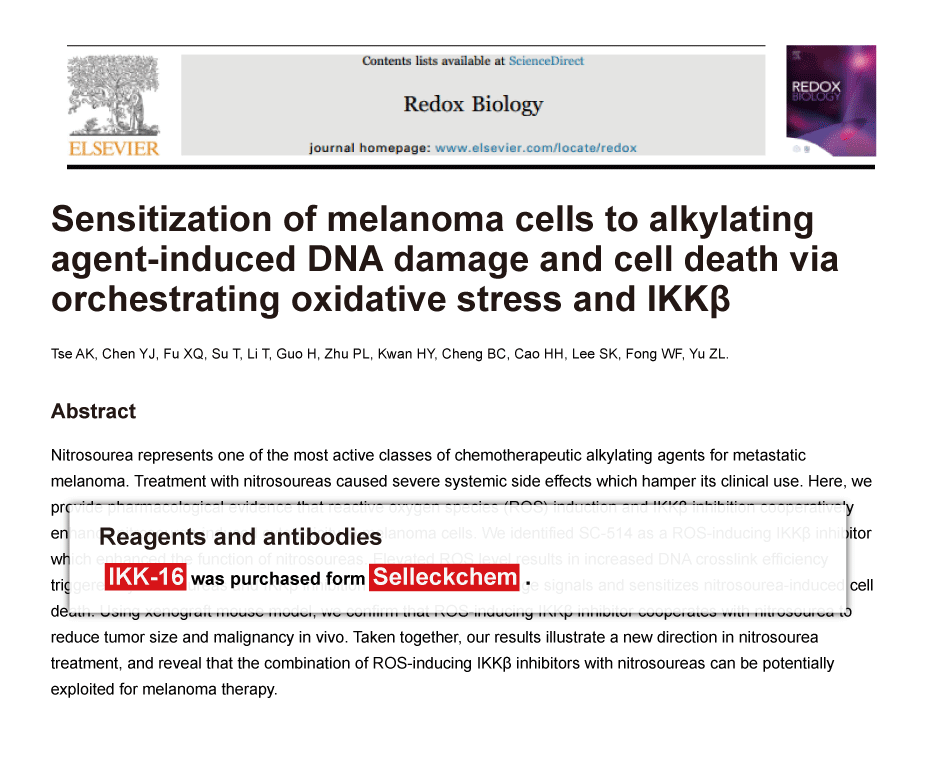 IKK-16 (IKK Inhibitor VII) | 购买IκB/IKK 抑制剂 - Selleck