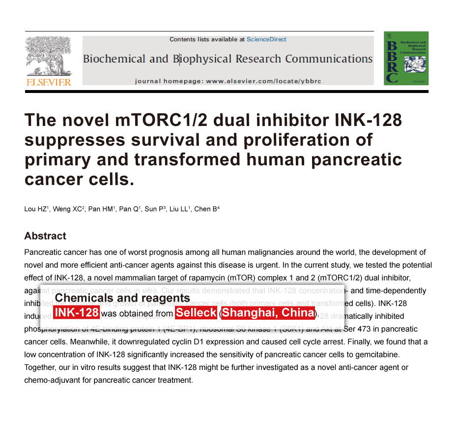 Sapanisertib (MLN0128) | 购买mTOR 抑制剂 - Selleck