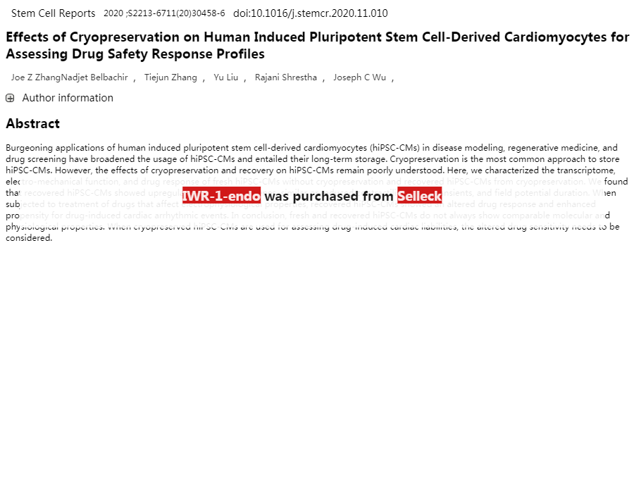 IWR-1-endo | 购买Wnt/beta-catenin 抑制剂 - Selleck