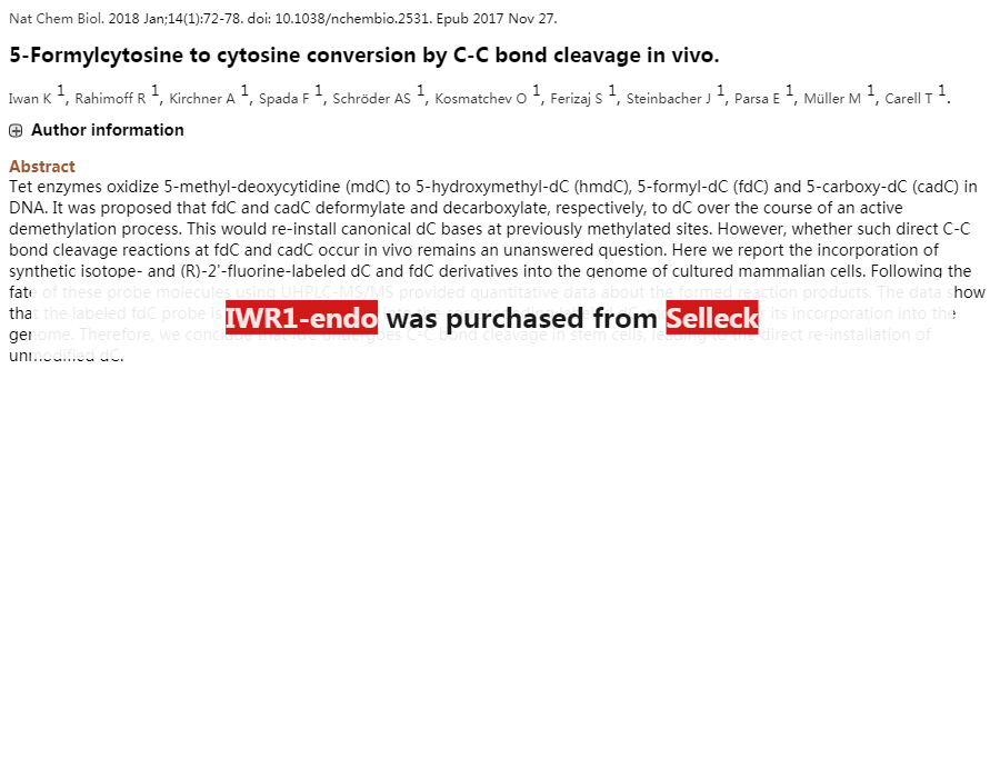 IWR-1-endo | 购买Wnt/beta-catenin 抑制剂 - Selleck