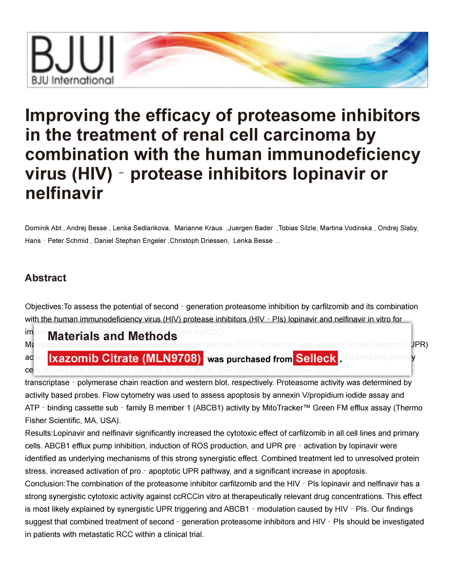 Proteasome抑制剂 | Proteasome Inhibitor