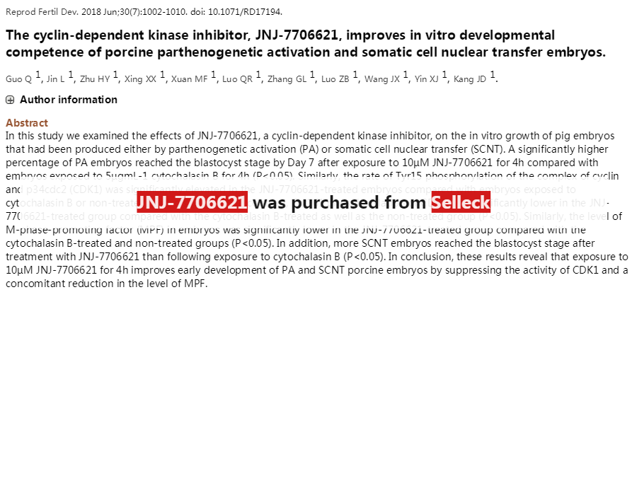 JNJ-7706621 | 购买CDK 抑制剂 - Selleck