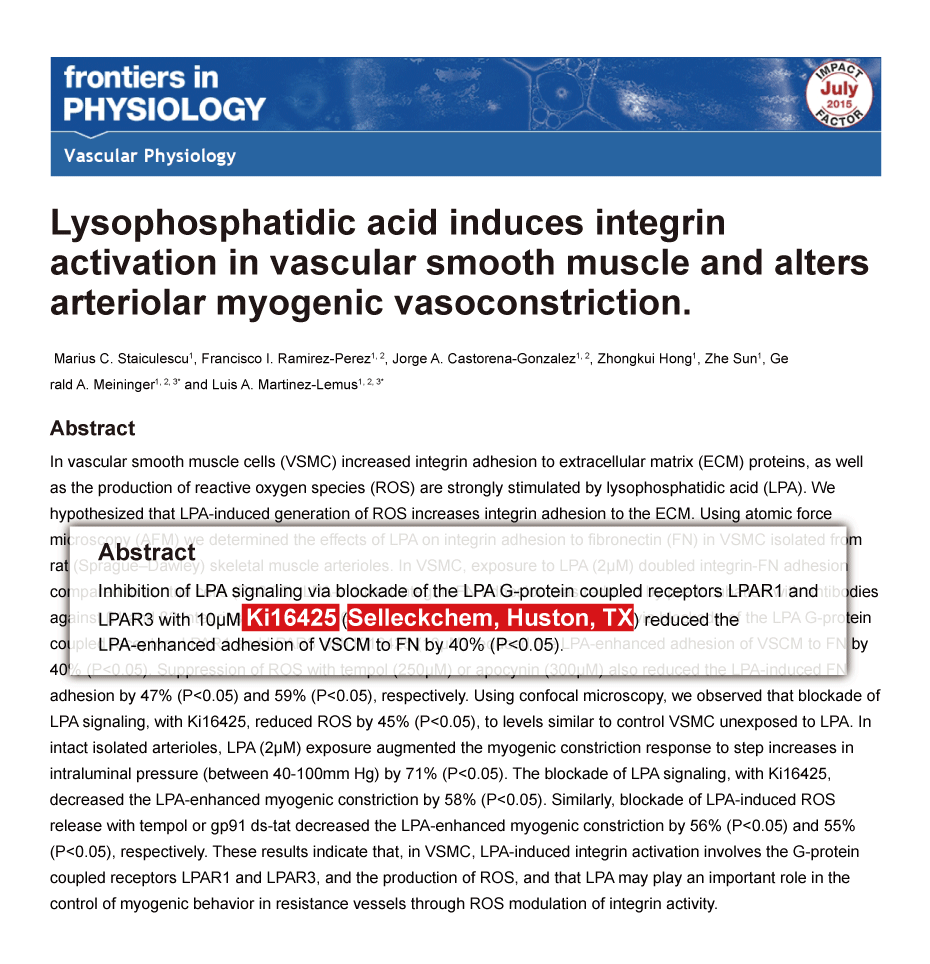 Ki16425 | 购买LPA Receptor 拮抗剂 - Selleck
