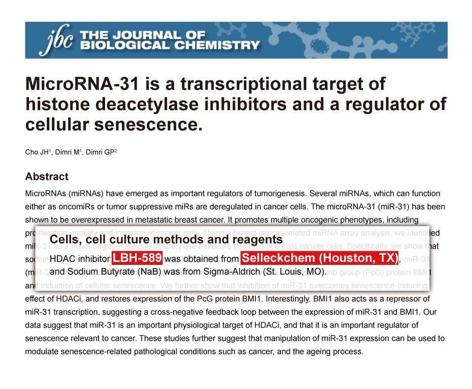 Panobinostat (LBH589) | HDAC 抑制剂 | 现货供应 | 美国品牌 | 免费采购电话400-668-6834