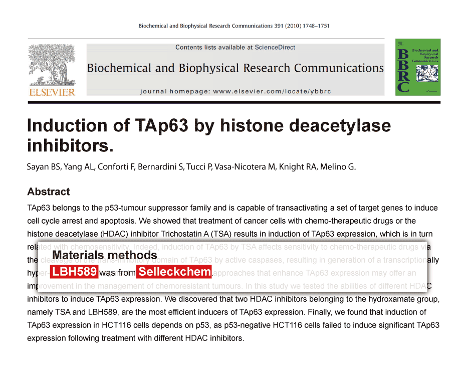Panobinostat (LBH589) | HDAC 抑制剂 | 现货供应 | 美国品牌 | 免费采购电话400-668-6834
