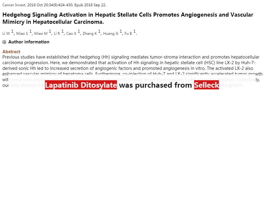 Lapatinib (GW-572016) Ditosylate | 购买HER2 抑制剂 - Selleck