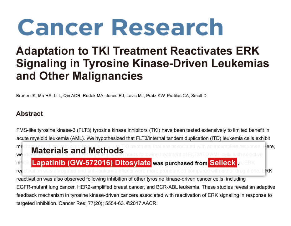 Lapatinib (GW-572016) Ditosylate | 购买HER2 抑制剂 - Selleck