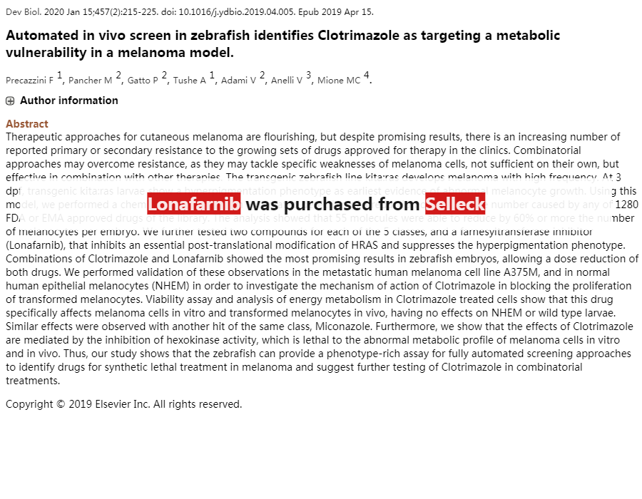 Lonafarnib (SCH66336) | 购买Transferase 抑制剂 - Selleck